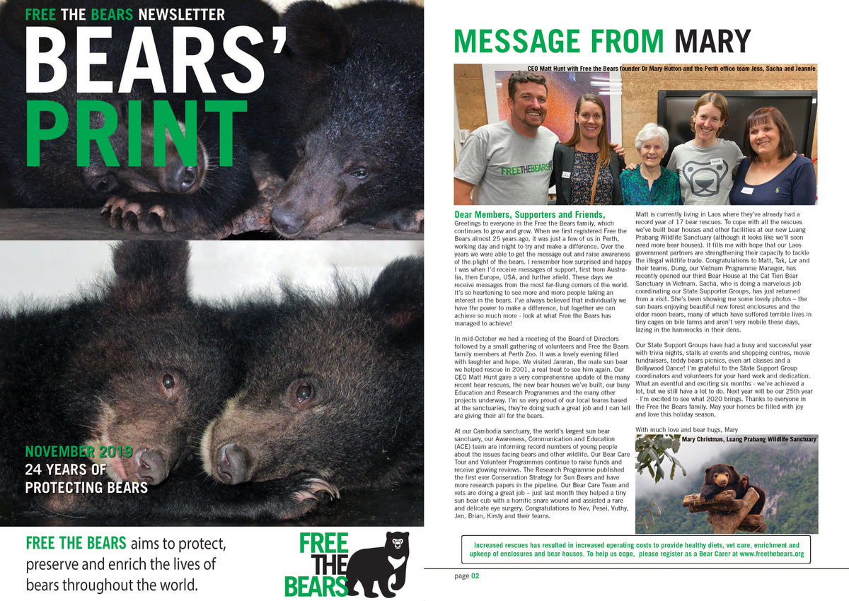 Jingle Bears! New 'Bears Print' is here – Free the Bears